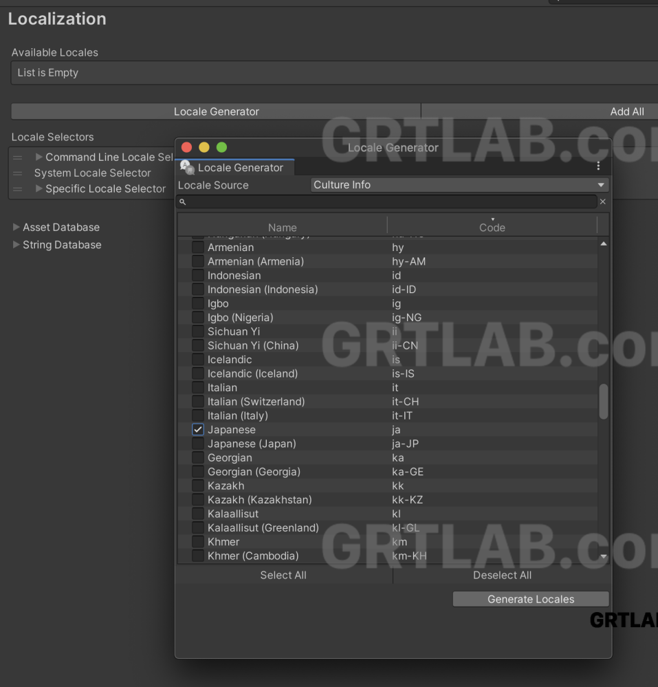 Unity Localizationで多言語対応 | GRTLAB.com