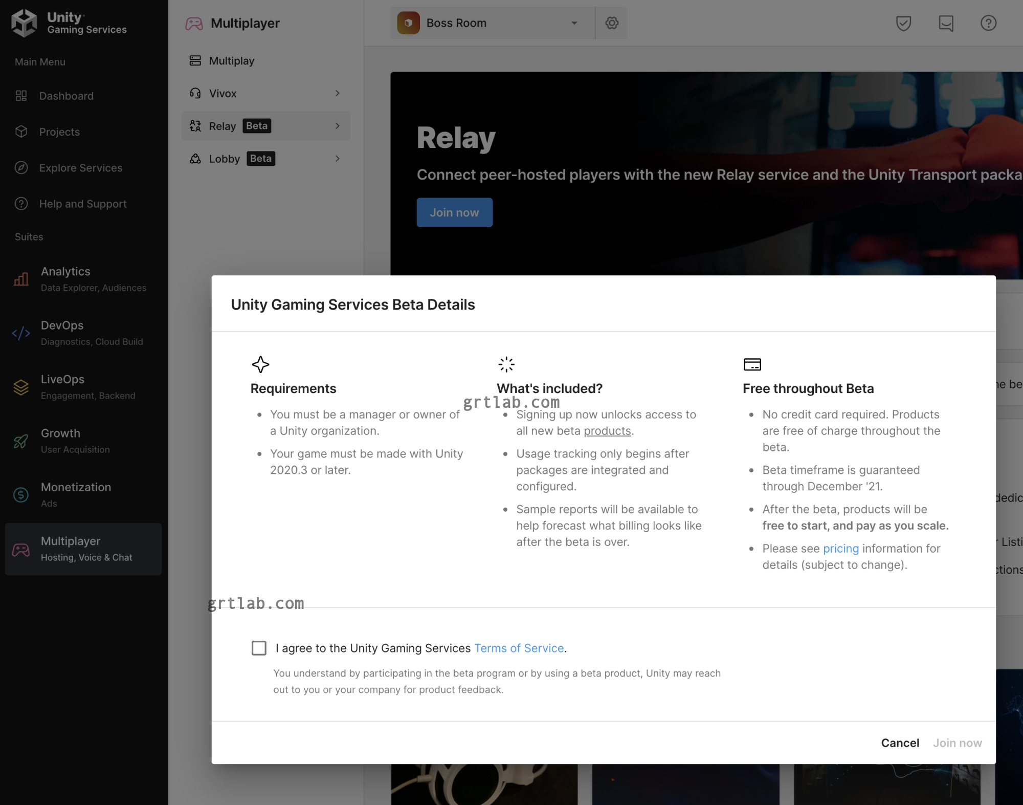 Unity : sample Boss Room x Photon realtime, Unity Relay を試してみる。 | GRTLAB.com