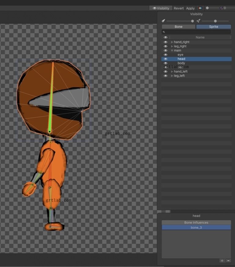 Unity 2Dアニメーション Sprite / Skinning Editorでメッシュ、Bone設定 | GRTLAB.com