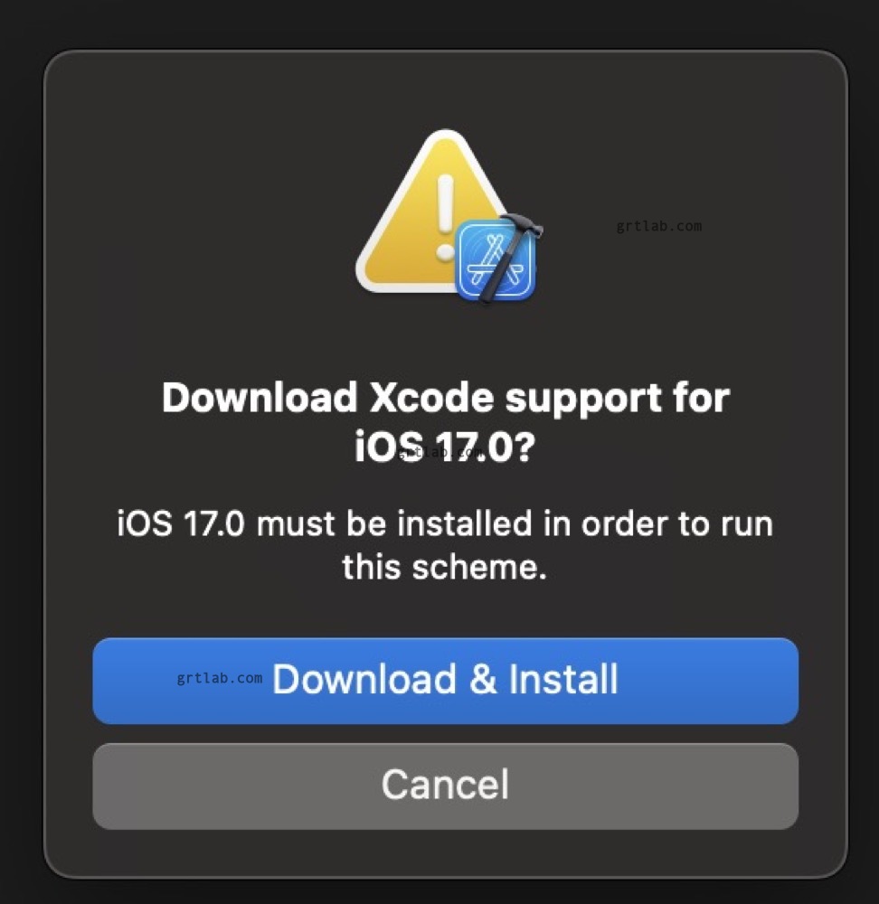 Xcode – iOS 17.0 must be installed 17.0が必要。 | GRTLAB.com